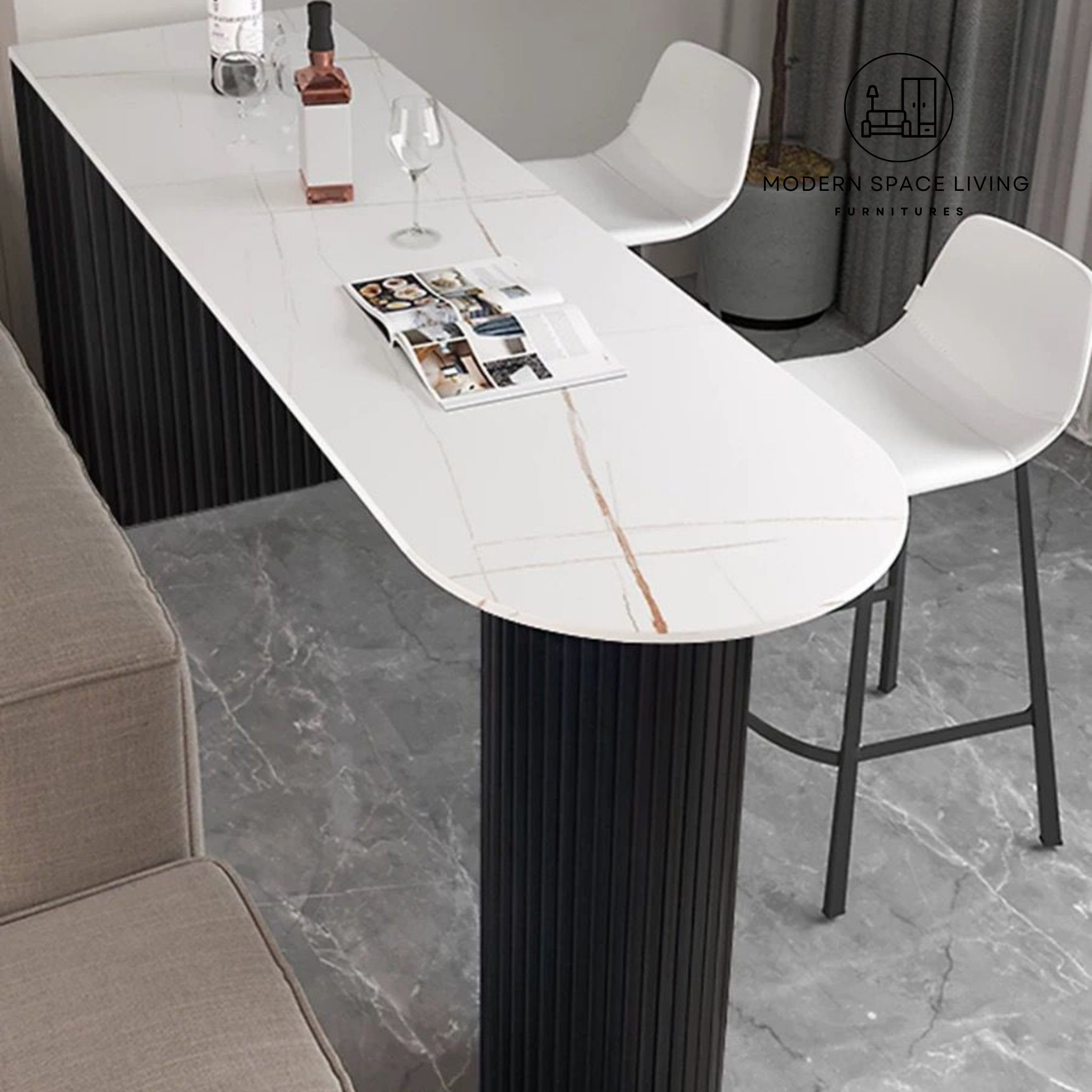 ROMAN Modern Sintered Stone Bar Table – Modern Space Living