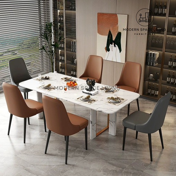 BASHTON Modern Leather Dining Chair (Pet-friendly) – Modern Space Living
