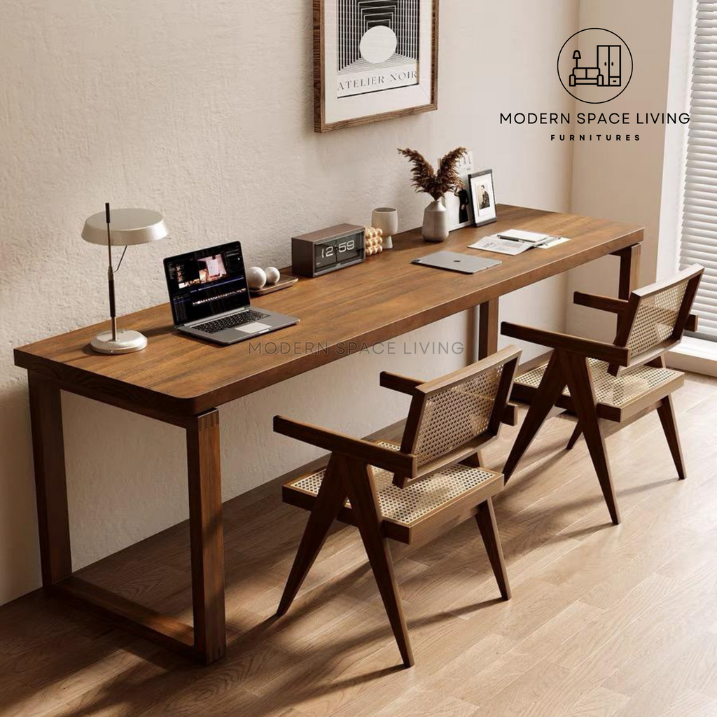 HUDSON Rustic Solid Wood Desk – Modern Space Living