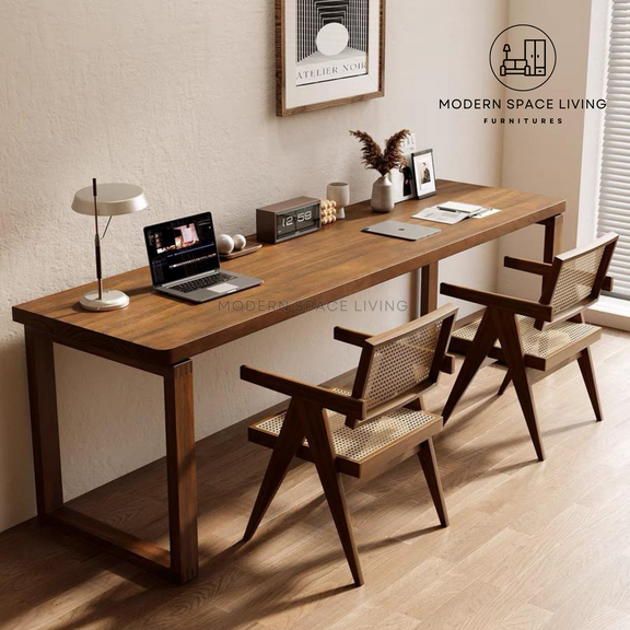 HUDSON Rustic Solid Wood Desk – Modern Space Living