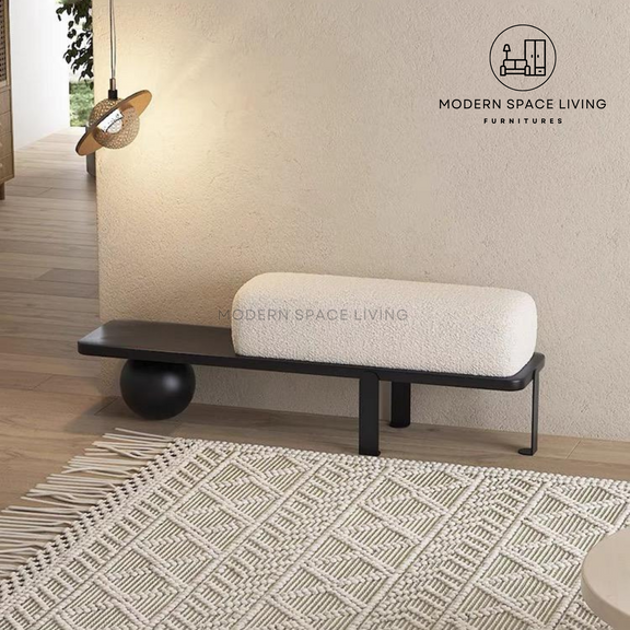 EMMALINE Modern Boucle Bench – Modern Space Living