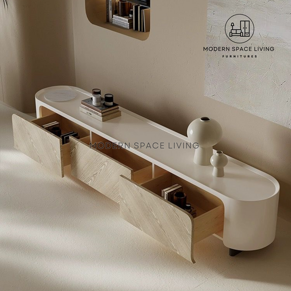 LENA Modern Round TV Console – Modern Space Living