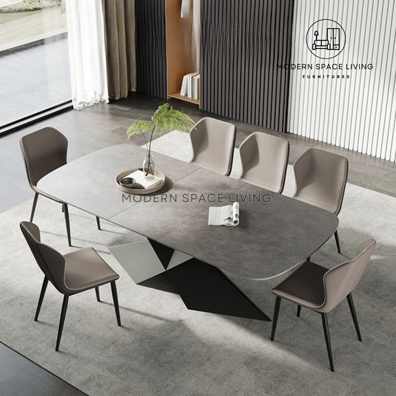 VIOLA Modern Sintered Stone Extendable Dining Table – Modern Space Living