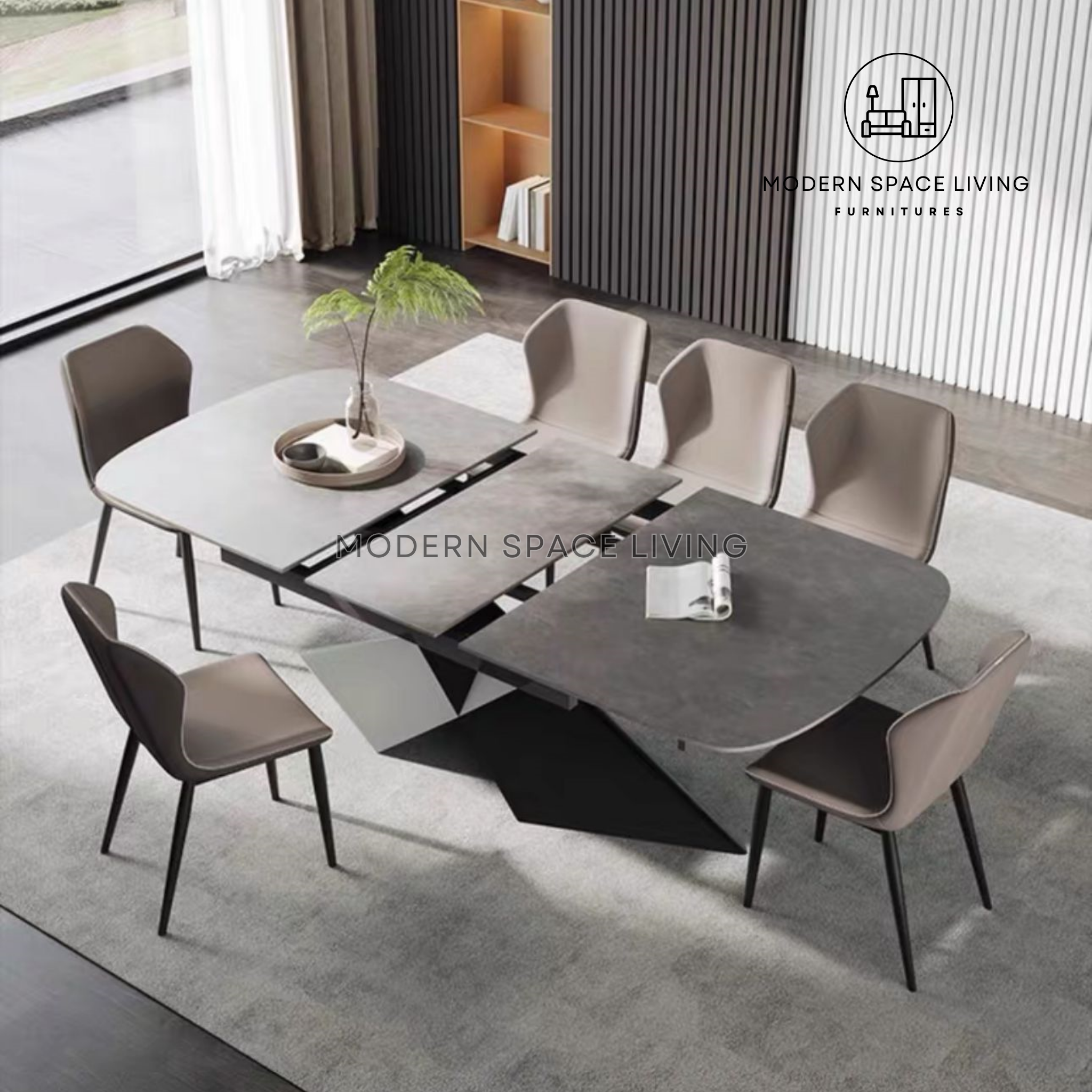 VIOLA Modern Sintered Stone Extendable Dining Table – Modern Space Living