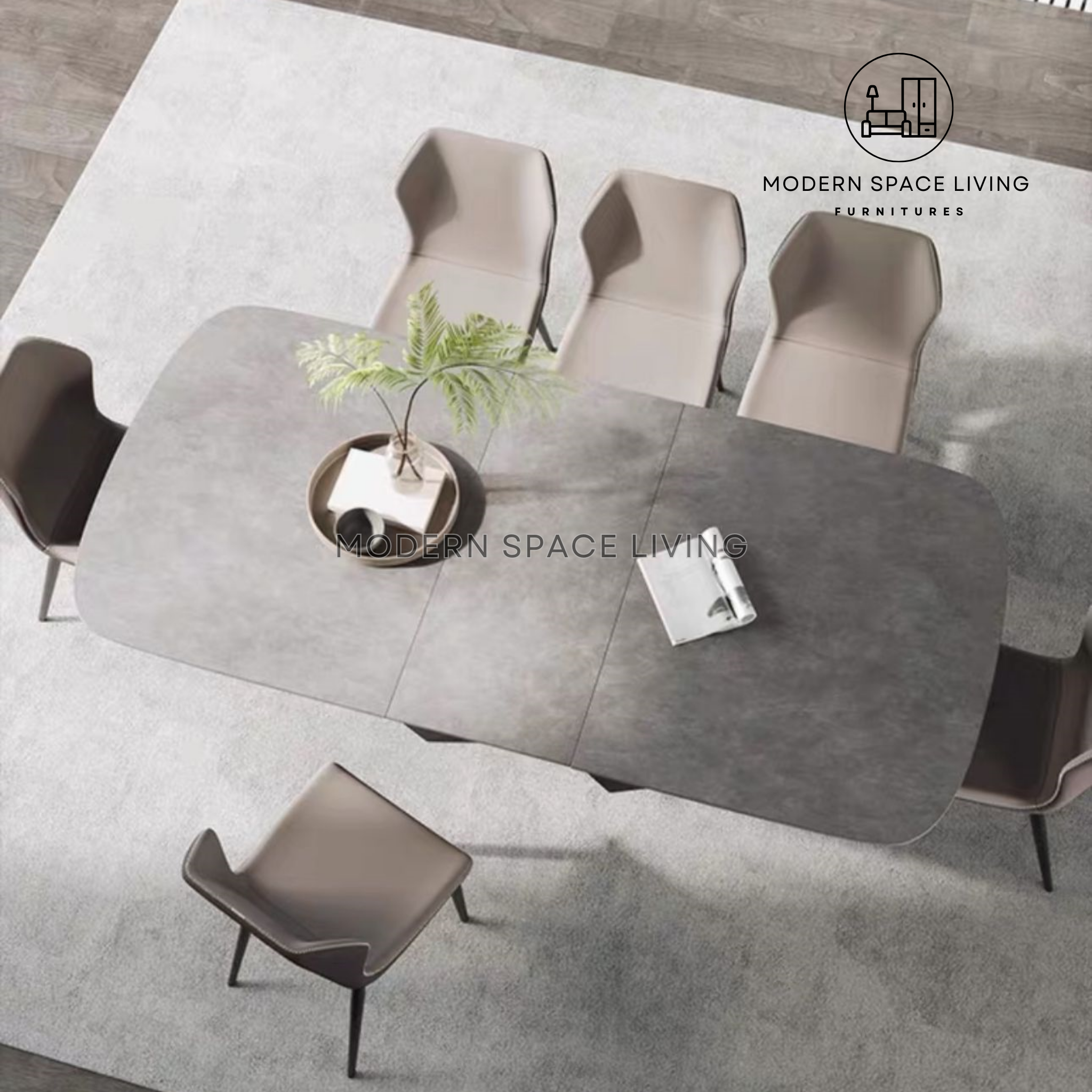VIOLA Modern Sintered Stone Extendable Dining Table – Modern Space Living