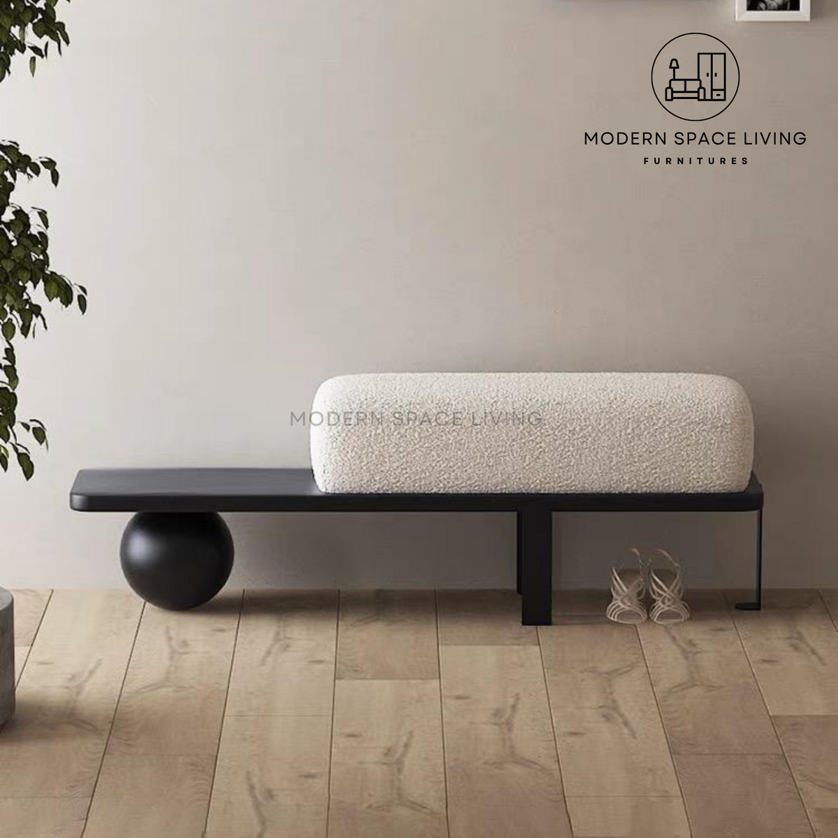 EMMALINE Modern Boucle Bench – Modern Space Living