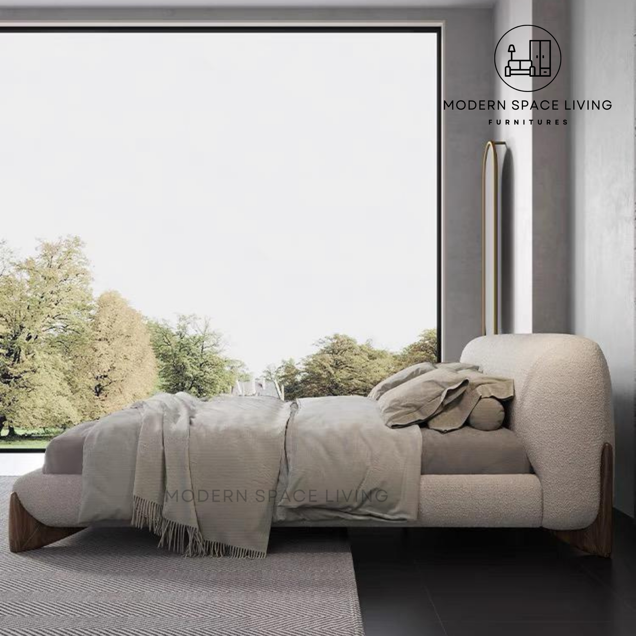 IMPERIAL Modern Boucle Bed – Modern Space Living