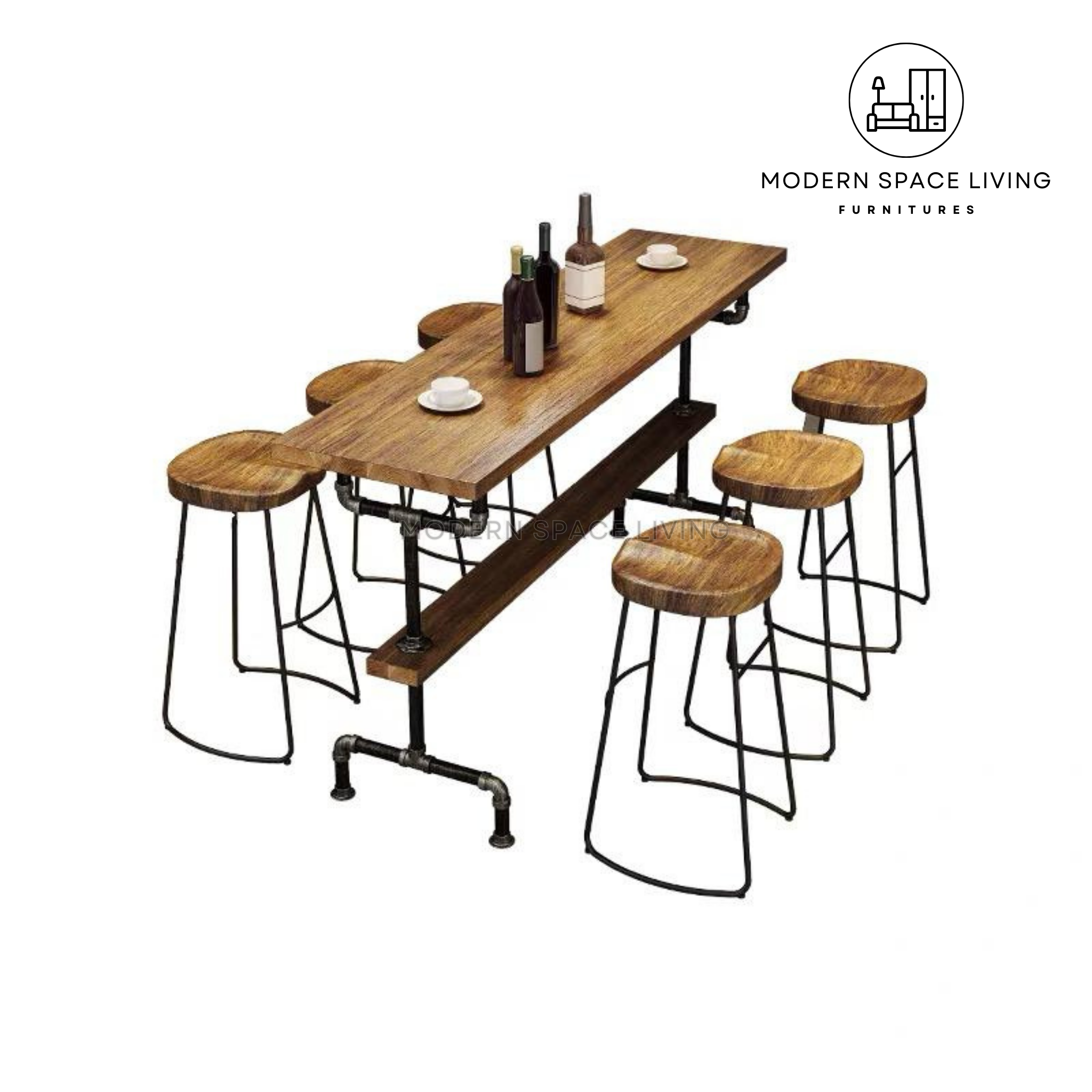HESTER Industrial Solid Wood Bar Table – Modern Space Living