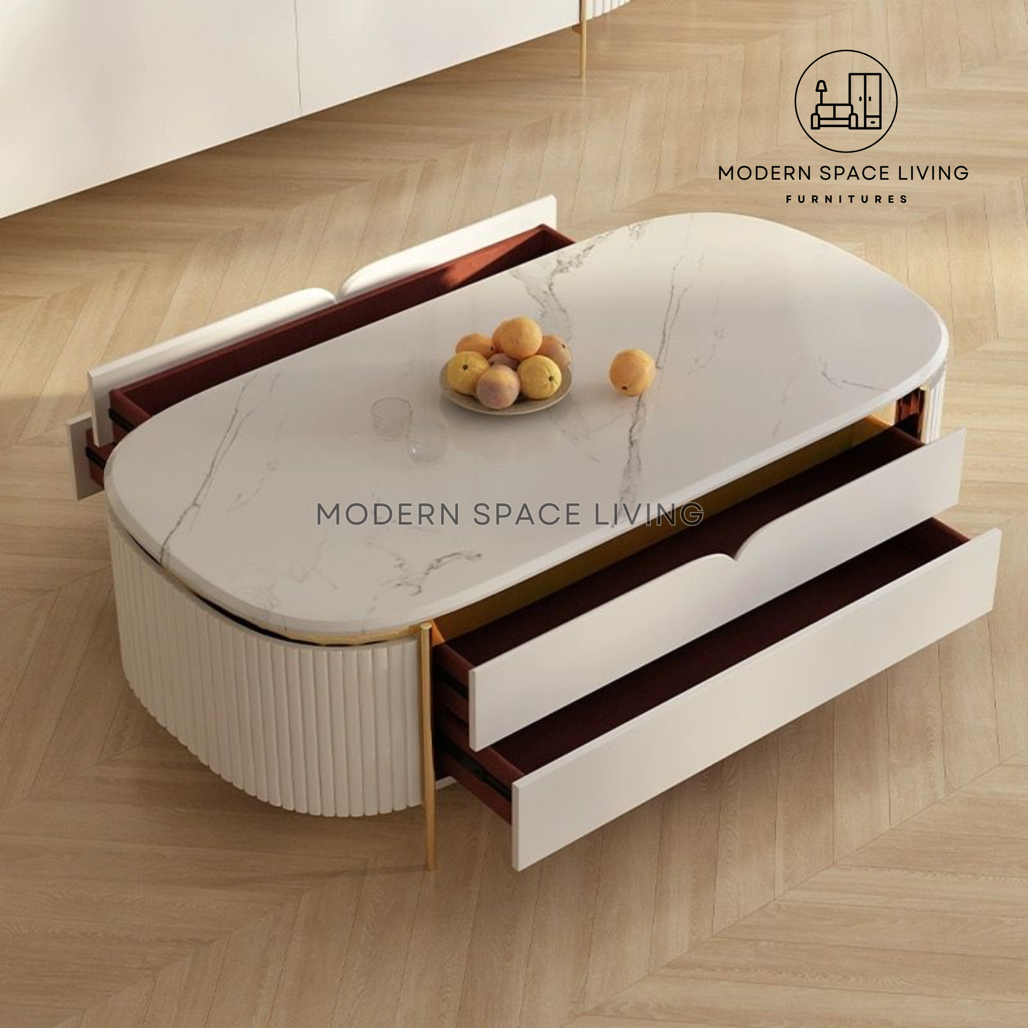 CASEY Modern Marble TV Console – Modern Space Living