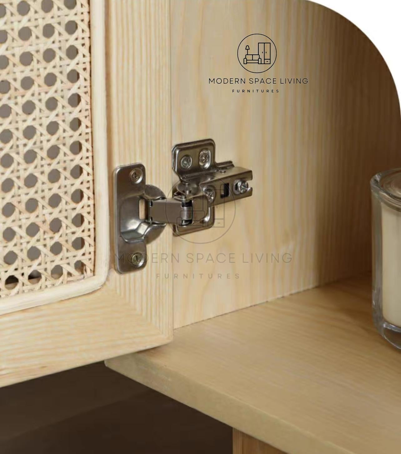 MIKIYO Japandi Rattan Sideboard – Modern Space Living