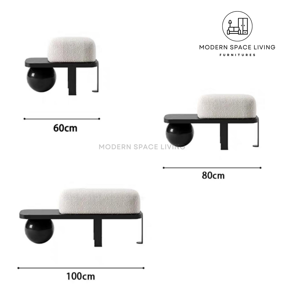 EMMALINE Modern Boucle Bench – Modern Space Living