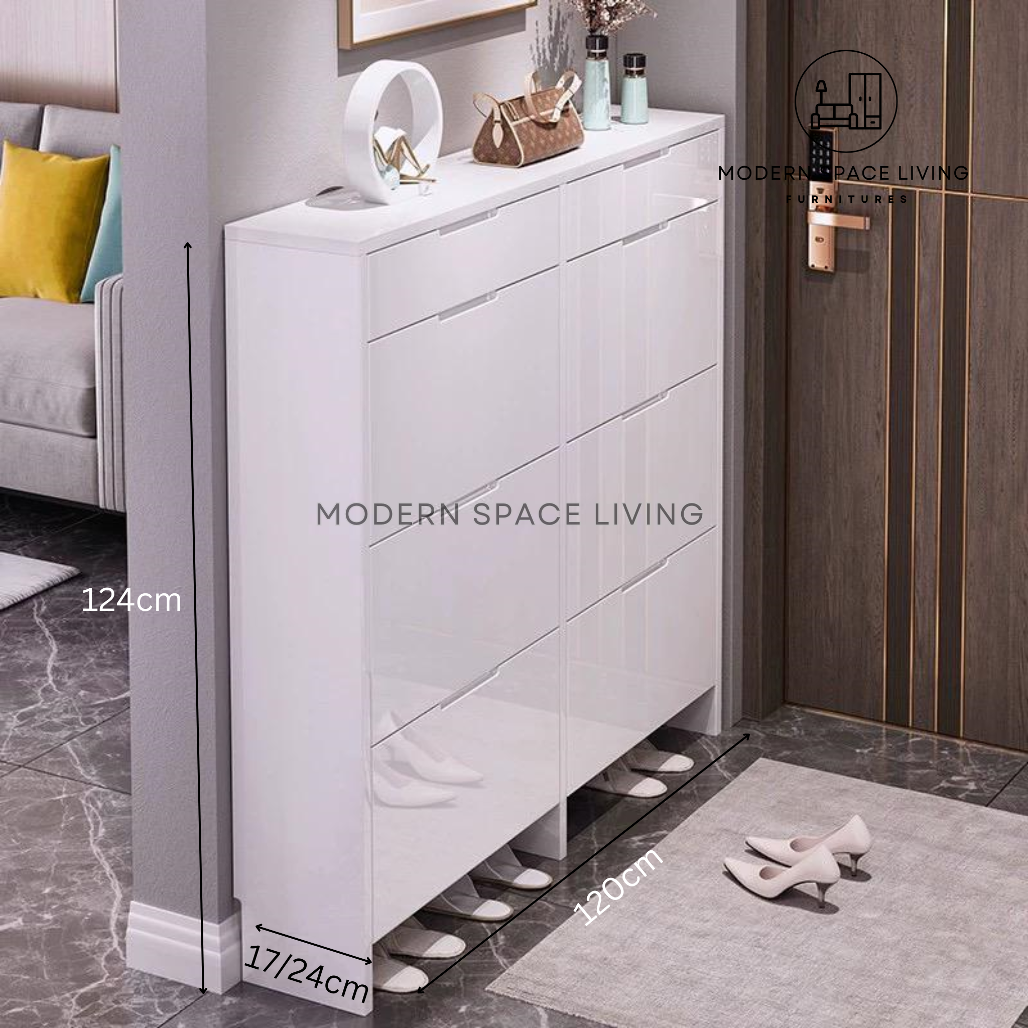JOLINE Modern Ultra-Slim Shoe Cabinet – Modern Space Living