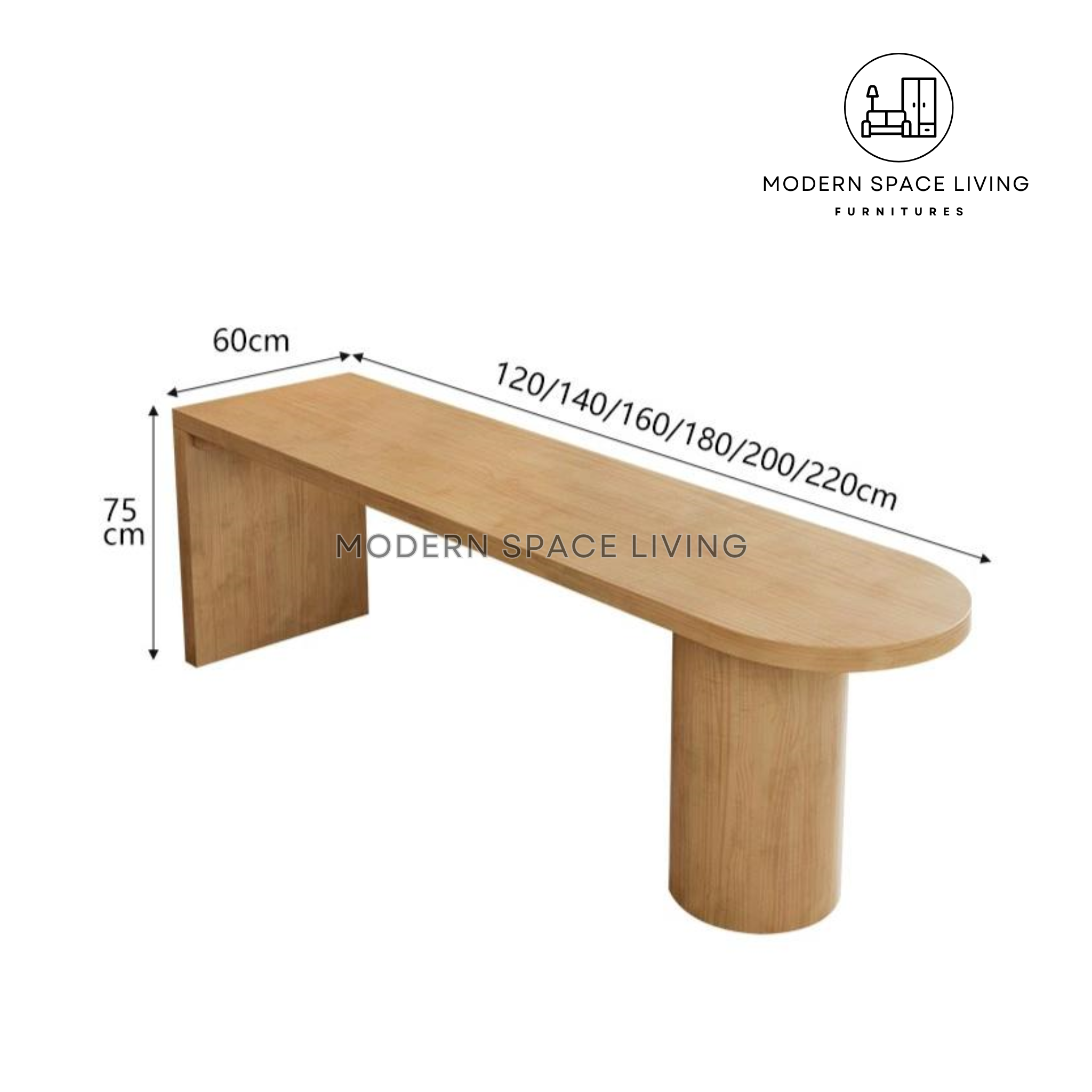 CHIKAO Japandi Solid Wood Study Table – Modern Space Living