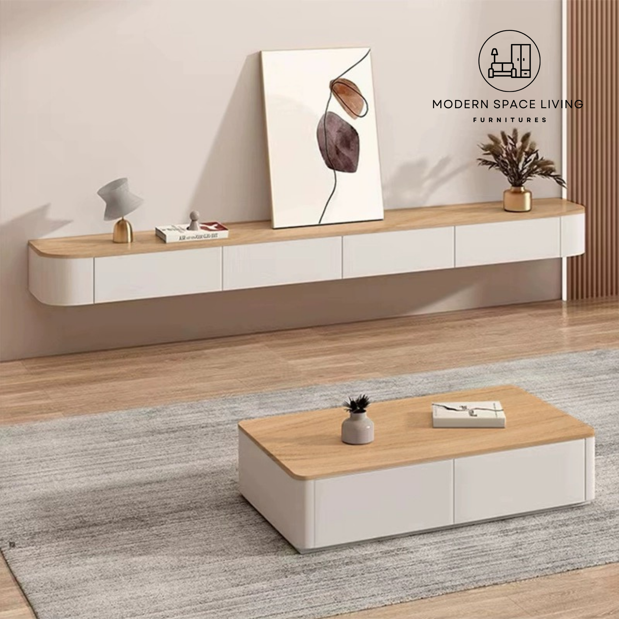 CATIA Wall Mount TV Console / Coffee Table – Modern Space Living