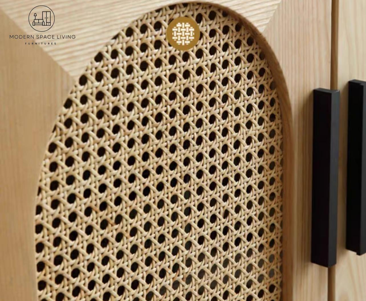 MIKIYO Japandi Rattan Sideboard – Modern Space Living