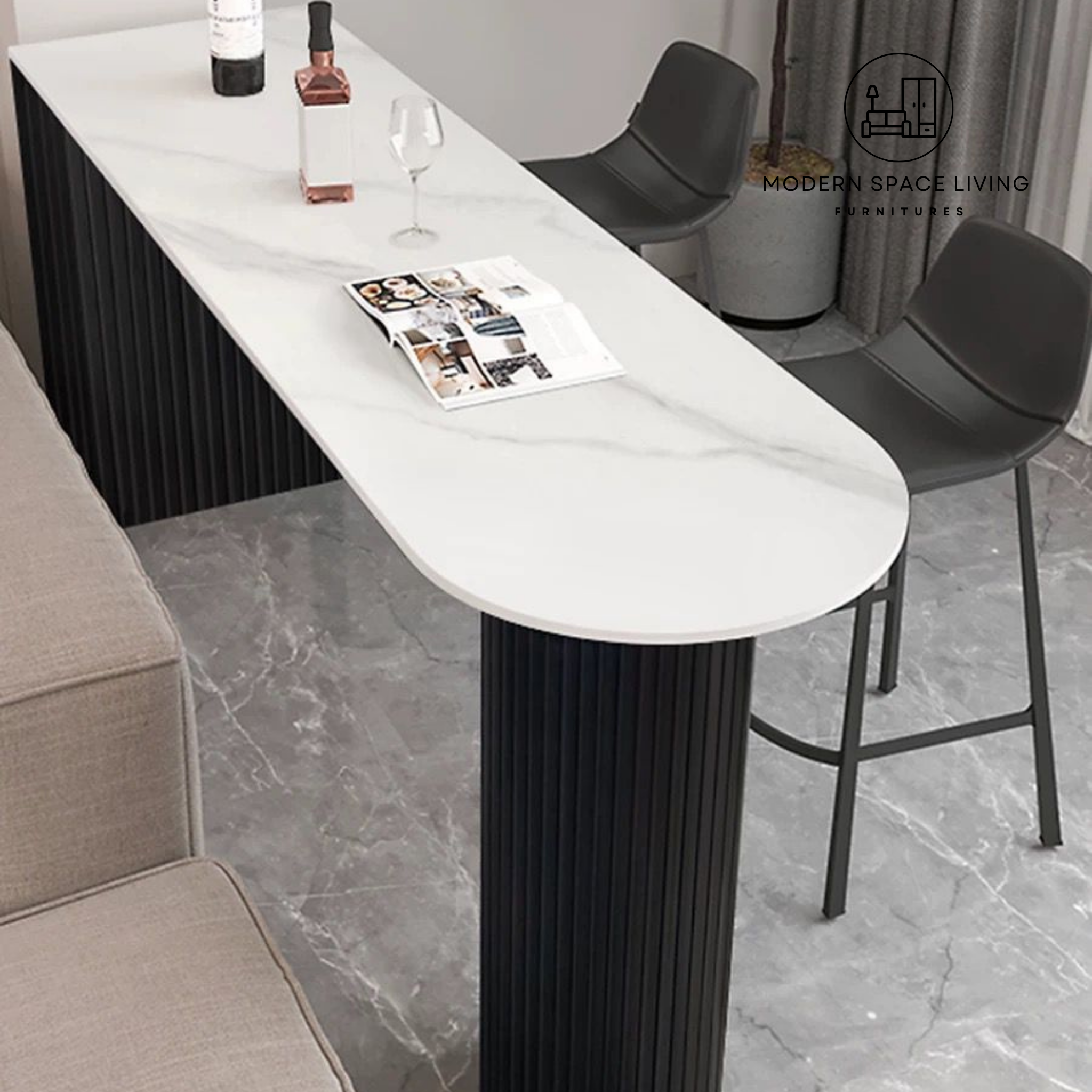 ROMAN Modern Sintered Stone Bar Table – Modern Space Living