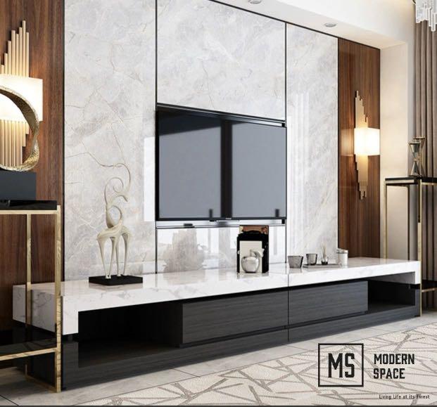 JOSEPH Modern Marble TV Console / Coffee Table – Modern Space Living