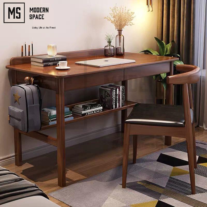 KELLEY Solid Wood Wooden Desk – Modern Space Living