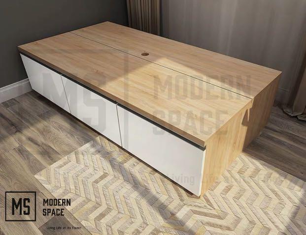KYOTO Japandi Platform Storage Bed – Modern Space Living