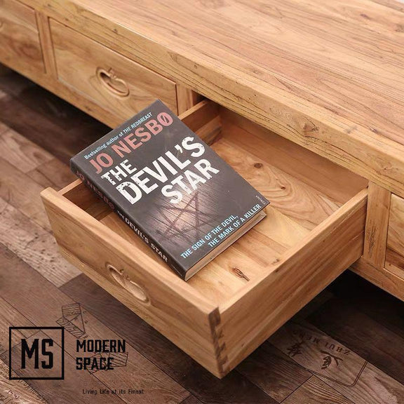 MEGAPIXEL Rustic Solid Wood TV Console – Modern Space Living