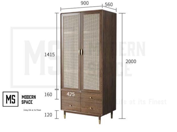 ADELE Rustic Solid Wood Wardrobe – Modern Space Living