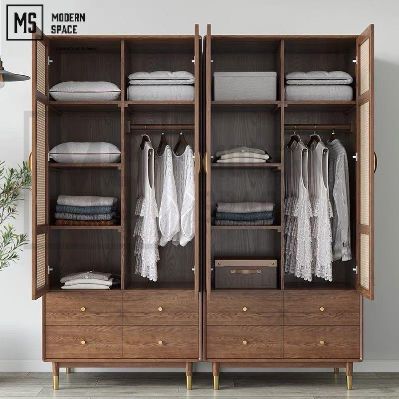 ADELE Rustic Solid Wood Wardrobe – Modern Space Living