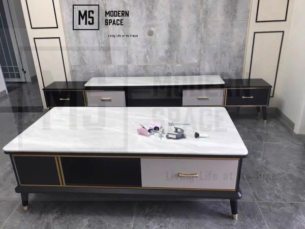 MELLOW Extendable Marble TV Console – Modern Space Living