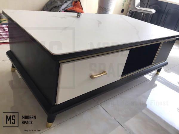 MELLOW Extendable Marble TV Console – Modern Space Living