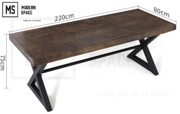 LUKE Industrial Solid Wood Dining Table – Modern Space Living