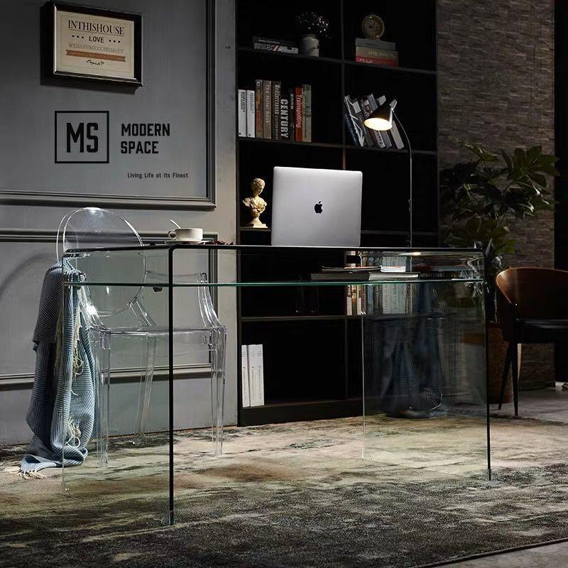 ASHLYN Modern Glass Desk – Modern Space Living