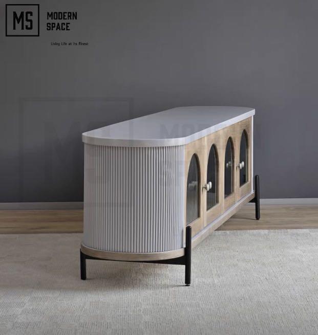 RILLER Modern Fluted TV Console – Modern Space Living